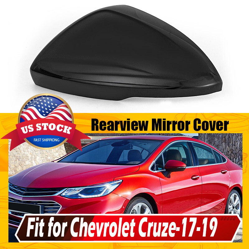 Glossy Black Left Side Mirror Cover Cap For Chevrolet Cruze 2017-2019 ...