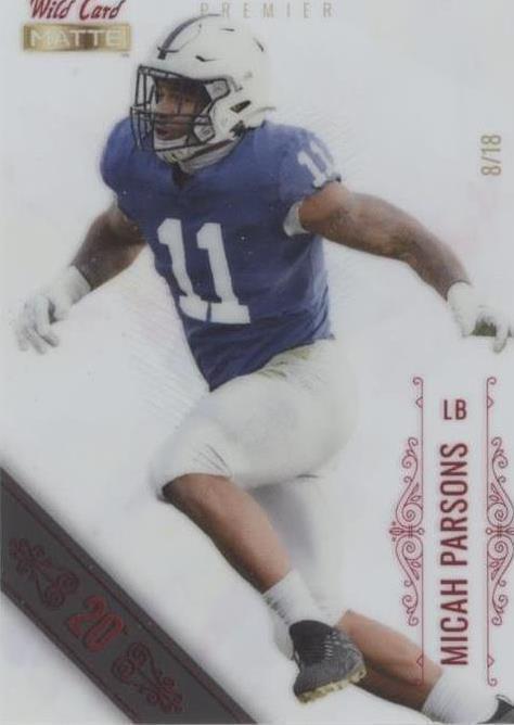 2021 Wild Card MATTE - Micah Parsons #MBC-18 20 Stripe /18 (RC) for sale online | eBay