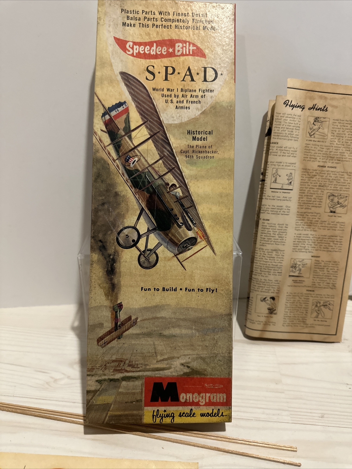 Vintage Monogram Speedee Bilt Spad Pursuit Kit G8-100 For Parts Full ...
