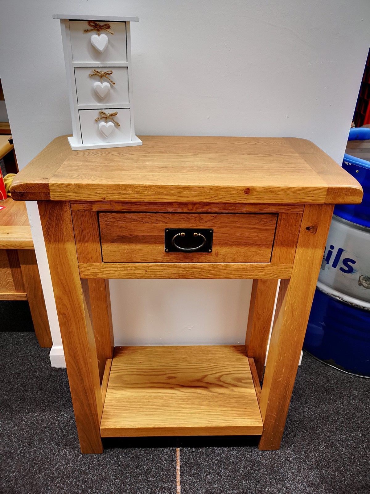 Oakvale Narrow Telephone Table / Solid Wood Hallway Plant Stand ...