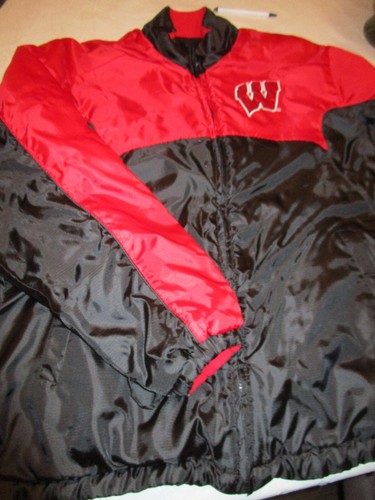 NWT NCAA WISCONSIN BADGERS MENS MIDWEIGHT REVERSIBLE JACKET RED LARGE ...