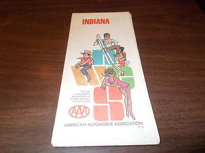 1971 AAA Indiana Vintage Road Map | eBay