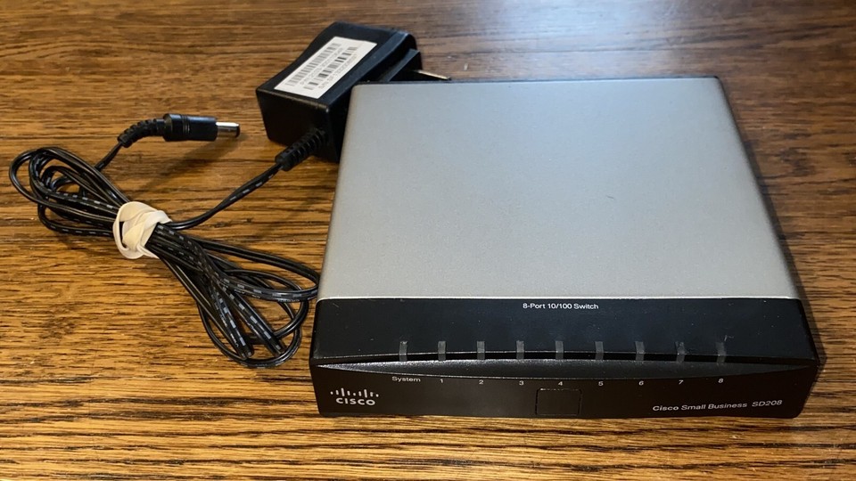 Cisco SD208 v1.2 8-Port 10/100 Network Switch With AC Adapter Tested ...