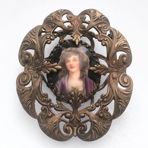 Antique Victorian Porcelain Portrait Brooch | eBay