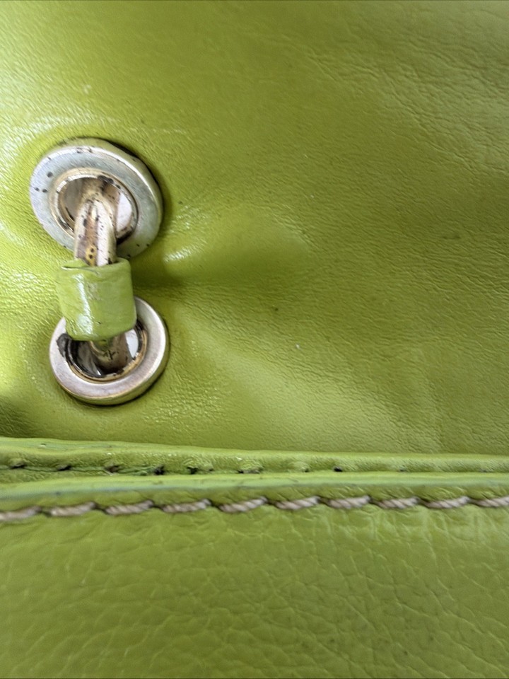 Michael Kors Jet Set EW Flap Leather Chain Clutch Lime Green NWT Worthy ...