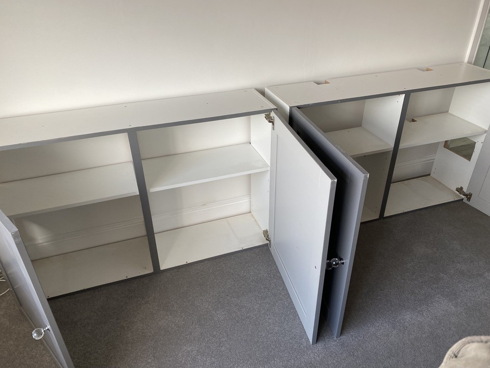 2 x Kitchen Wall Units 1200mm Grey | eBay UK