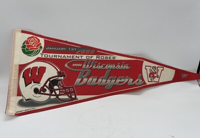 Vintage Retro Wisconsin Badgers Rose Bowl 2000 Pennant Flag Read | eBay