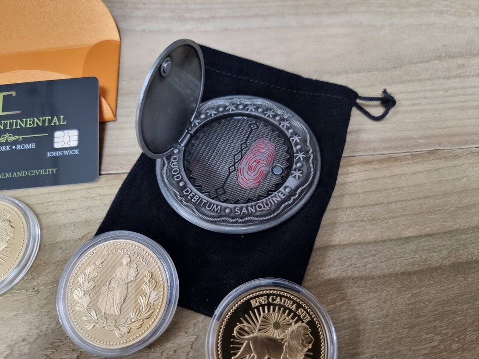 John Wick Blood Oath Marker + Adjudicator Coin Hotel Continental Coins ...