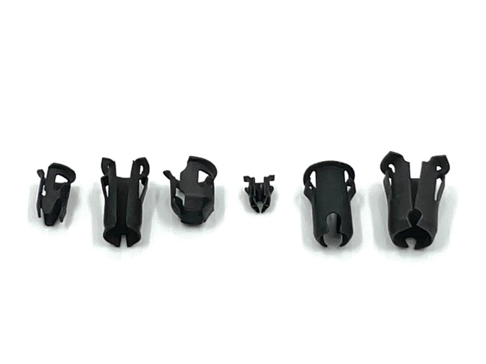 60 pcs 6 sizes barrel tubular nuts emblem name script clips assortment ...