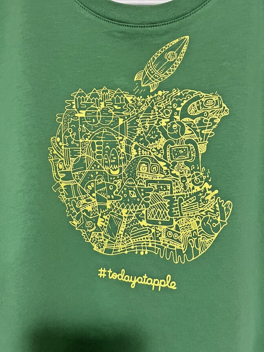 Apple Shirts Venice Mens Shiny Apple Back & Front Print Tee White