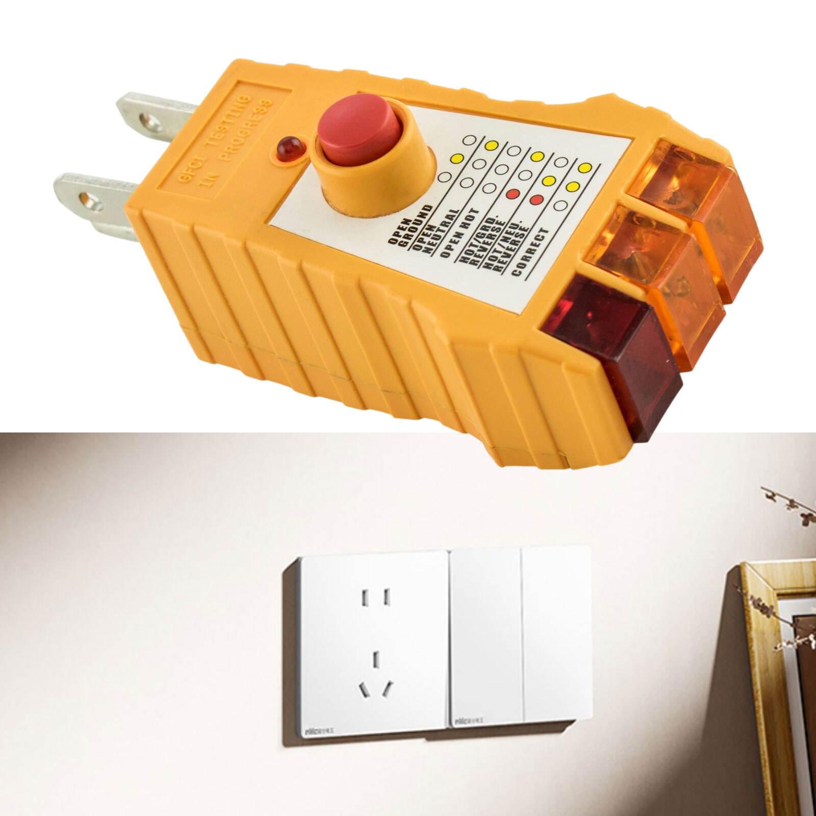 Socket Tester with GFCI check Receptacle Tester for Standard AC Outlets ...