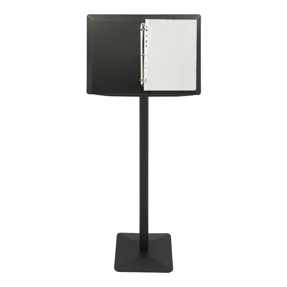 Freestanding Menu Stand Iron Black Menu Stand With Binder For Brochures ...