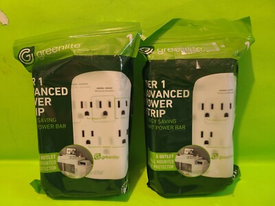 2 - Greenlite 5 Outlet Tier 1 Advanced Power Strip Wall Mt Surge Protector | eBay