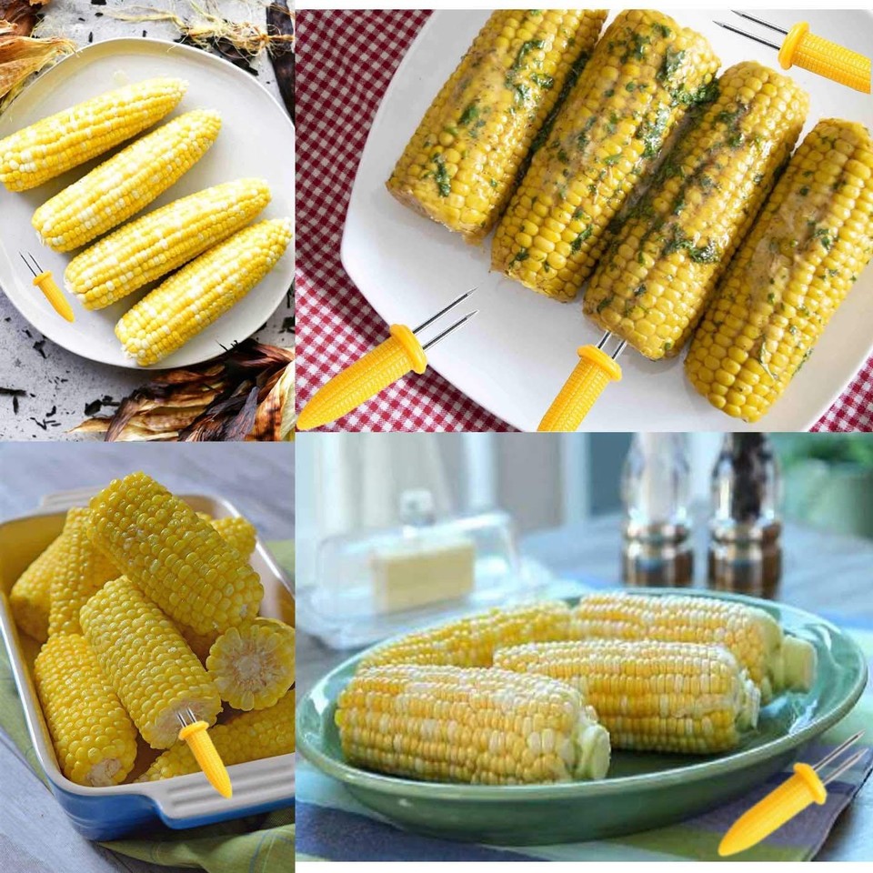 10PCS Corn Holders - Corn on The Cob Skewers,Stainless Steel Corn Fork ...