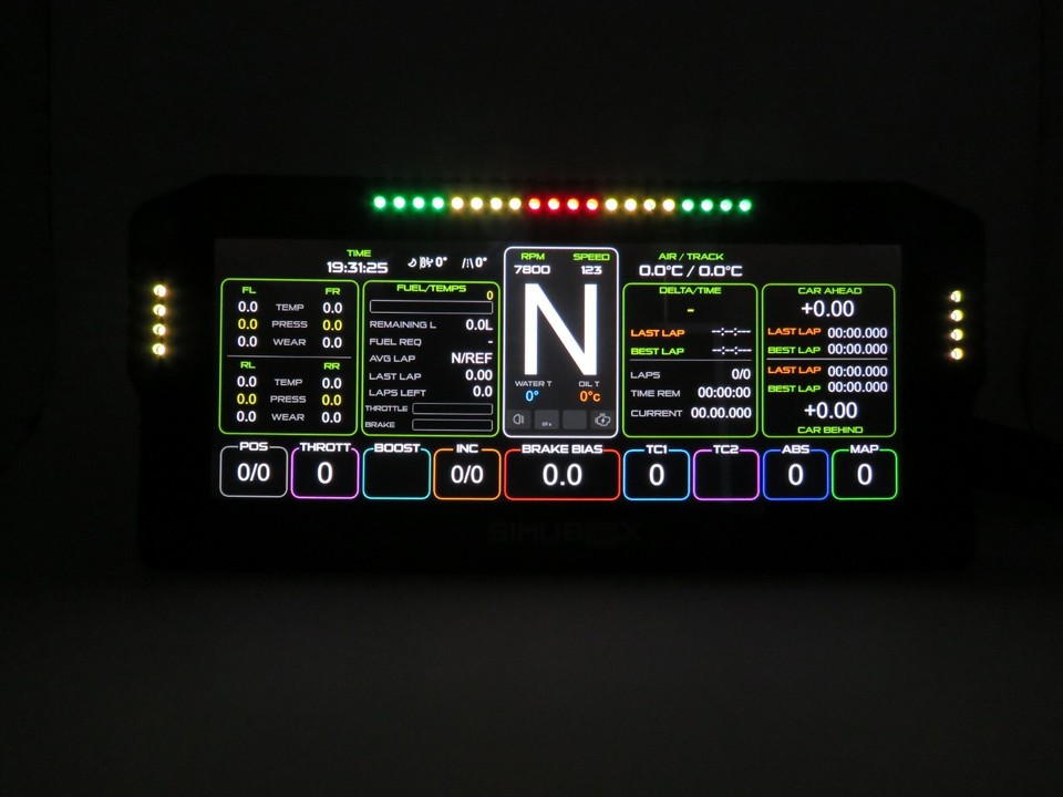 SIMUBOX 10.3 inch DDU Sim Racing Dashboard with 28 RGB LED. SIMHUB ...