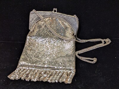 Vintage Art Deco Silver Metal Mesh Flapper Purse Chain Strap Whiting ...