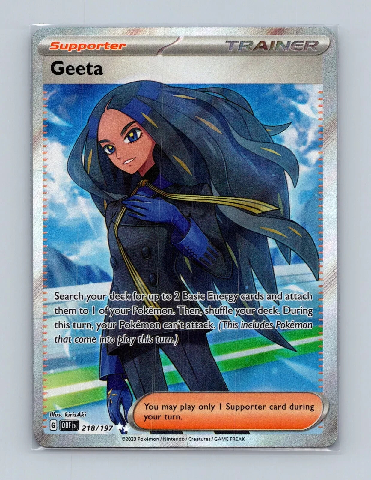 Pokémon TCG Geeta Sv03: Obsidian Flames 218/197 Holo Ultra Rare & Geeta ...