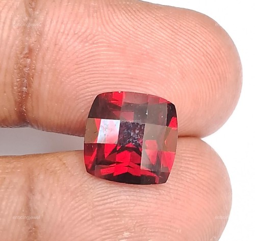 4.85 Cts Mozambique Red Garnet Loose Gemstone Cushion Faceted Natural ...