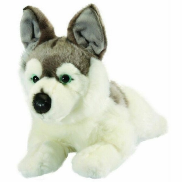 Living Nature Large Siberian Husky Dog 35cm Plush Stuffed Soft Cuddly ...
