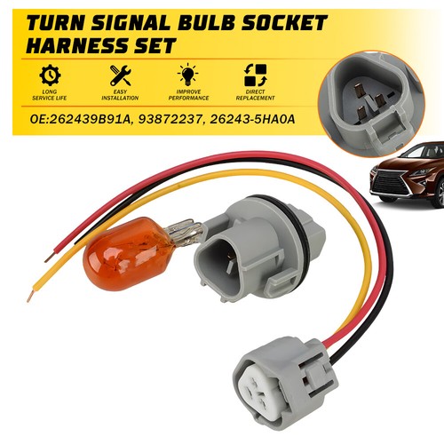 For Nissan Toyota Headlight Turn Signal Bulb Socket Wire Harness Set ...