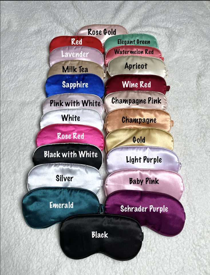 Three Pack Silk Sleep Mask Personalized Custom Text by ByeBlueLite | eBay