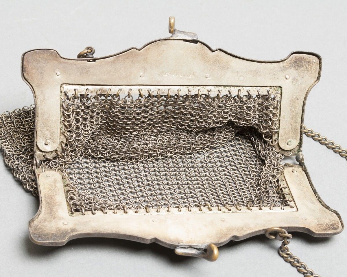 Antique Victorian German Silver Mesh Chainmail Handba… - Gem