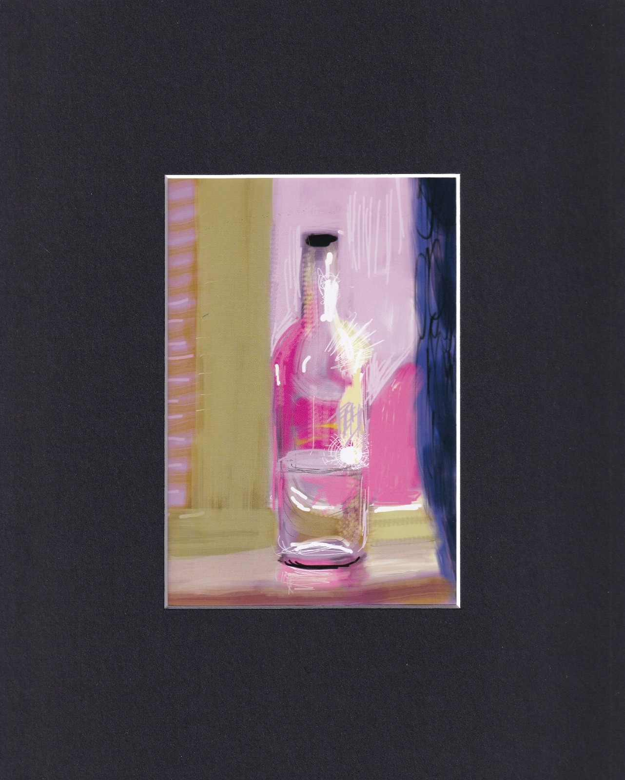 8X10" Matted Print Art Picture, David Hockney: Window Sill, Bottle ...