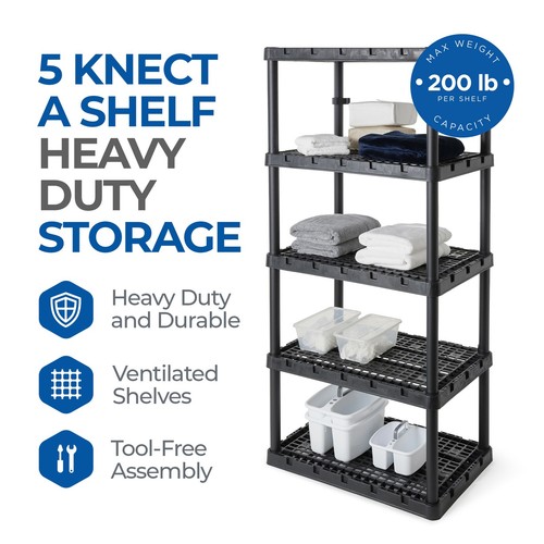 Gracious Living Knect A Shelf Ventilated Storage 5 Tier Shelving Unit ...