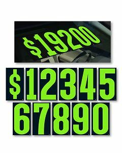 CAR DEALER VERSA-TAG VINYL WINDSHIELD NUMBERS 9 1/2 Green/Black | eBay