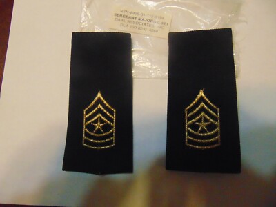 US MILITARY US ARMY SHOULDER MARK SET OF 2 SERGEANT MAJOR LARGE SIZE ...