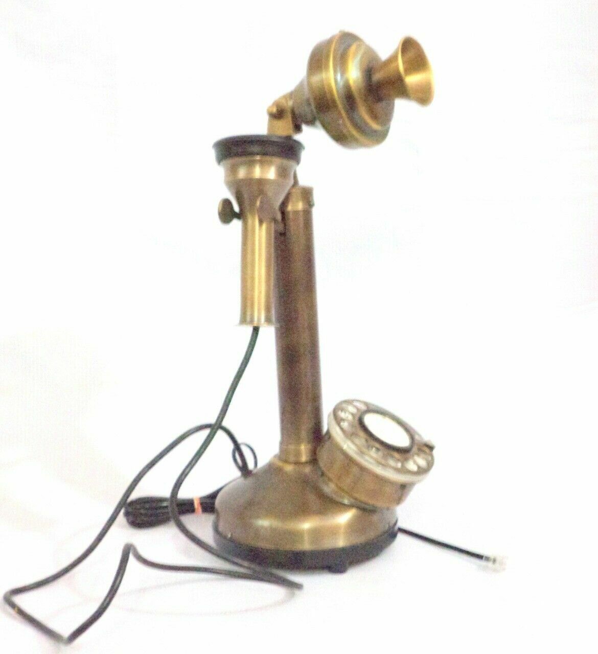 Vintage Candlestick Phone Brass Telephone Wired Landline Home Decor ...