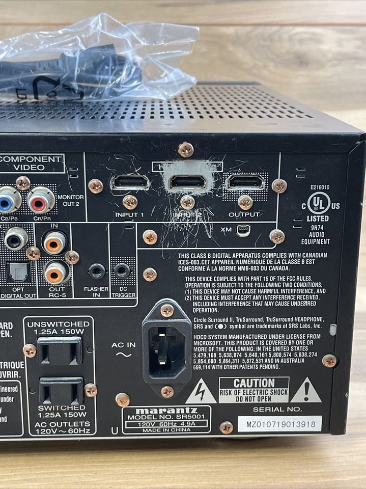Marantz SR5001 A/V Surround Receiver-MISSING VOLUME DIAL | eBay