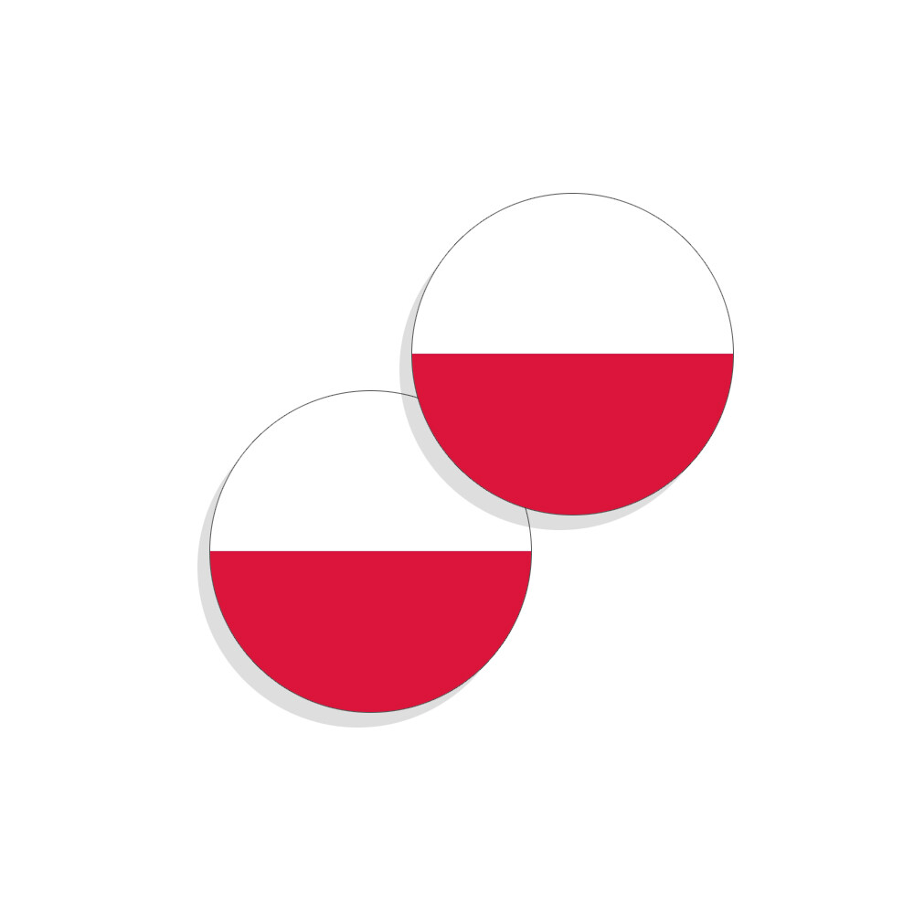 Poland Flag Stickers Flag Decals Vinyl Stickers Round Set of 4 Polish ...
