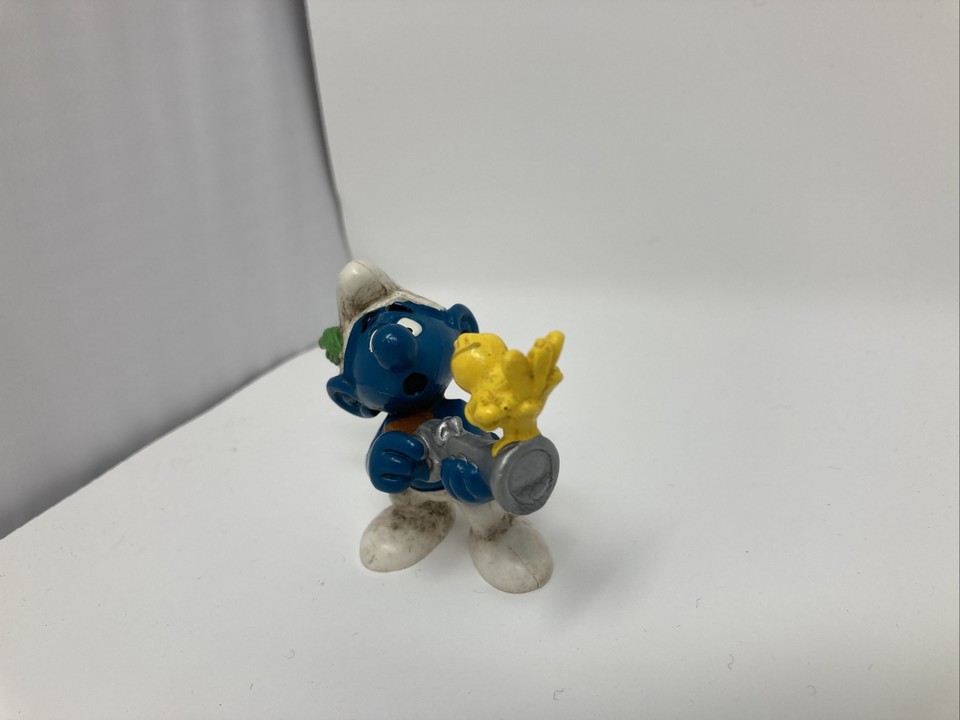 Smurfs 20106 Hunter Smurf Hunting Bird Vintage Figure 1978 Toy PVC Gun ...