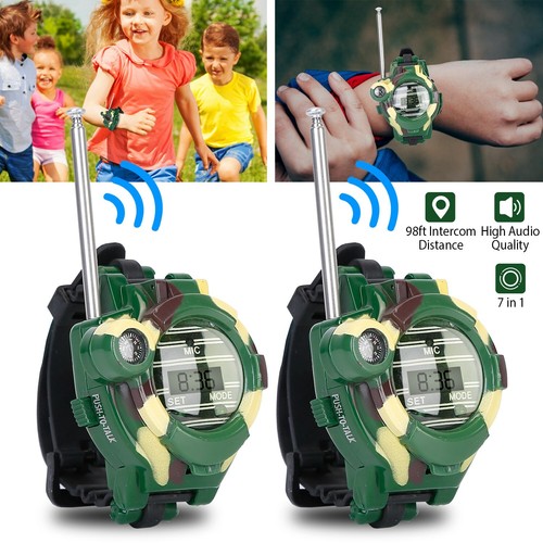 2Pcs Walkie Talkies Watches Toy 7 in 1 Two-Way Interphone Kids Wrist ...