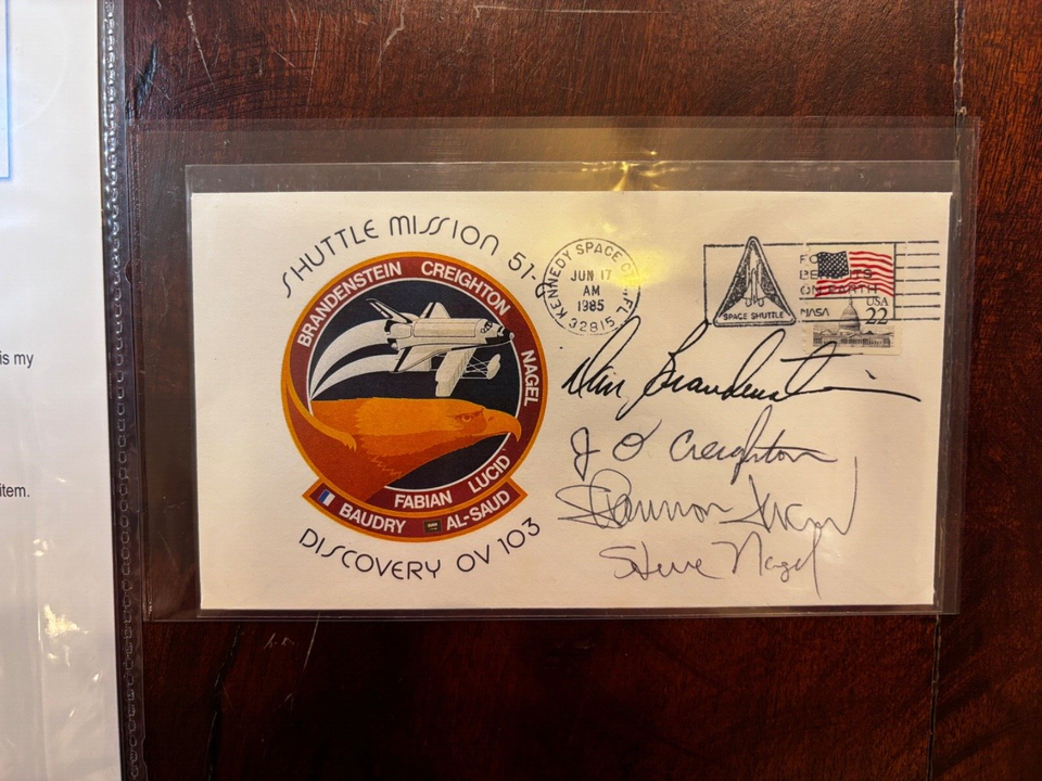 STS-51G Space Shuttle Crew (Partial) Signatures 1985 Cover ZARELLI LOA ...