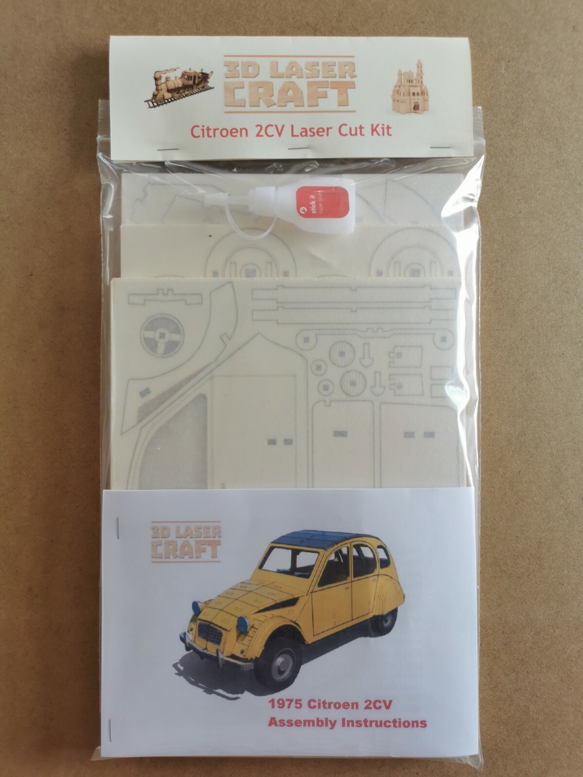 Citroen 2CV wooden model kit laser cut for self assembly wood craft 3d ...