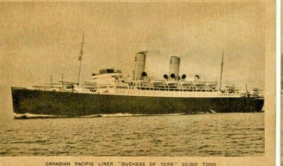 Postcard Antique View of Canadian Pacific Liner "Duchess of York" S1 ...