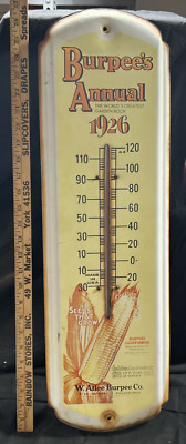 Vintage Burpee Seed 1926 Advertising Thermometer 27x8” With Glass ...
