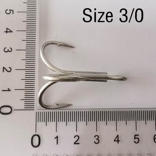 5X Strengthen Treble Hooks Enhanced Strong Barbed Sharp Triple Fishing ...