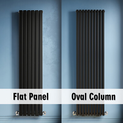 Vertical Radiator 1800 1600 Black Flat Panel Oval Column Tall Upright ...