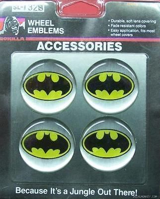 BATMAN BATMOBILE MAG CHROME WHEEL RIMS CENTRE EMBLEM DECALS STICKERS ...