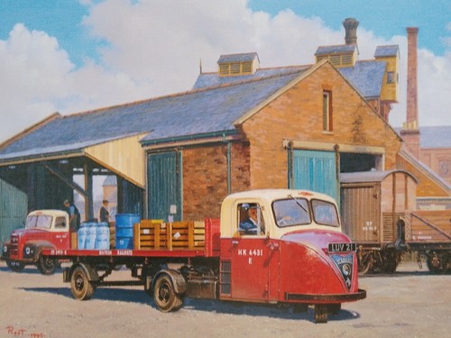 Malcolm Root print 'BR Scammell Scarab' Flat Truck FRAMED | eBay