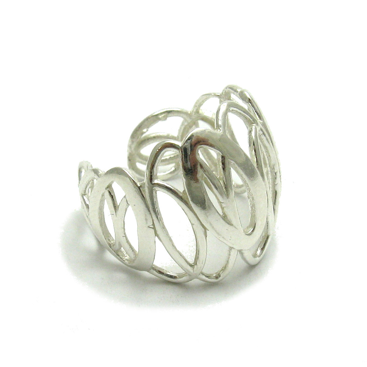 Stylish Light Sterling Silver Stamped Ring 925 Adjustable Size Handmade ...