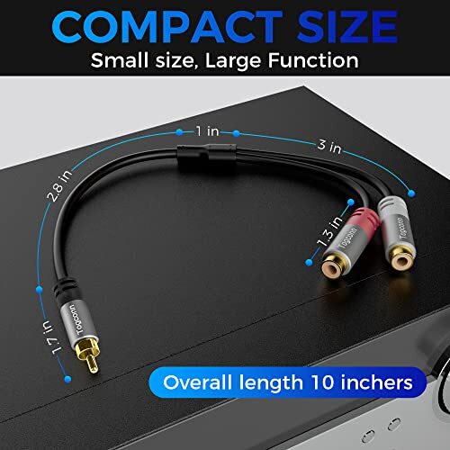 Rca Splitter 2 Pack 1 Rca Male To 2 Rca Female Audio Speaker Y Adapter ...