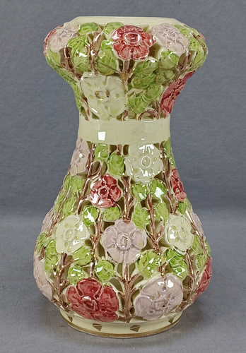 Emil Fischer Budapest Hand Pained Floral Reticulated Art Pottery ...