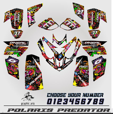Polaris Predator 500 graphics full decals stickers kit atv | eBay UK