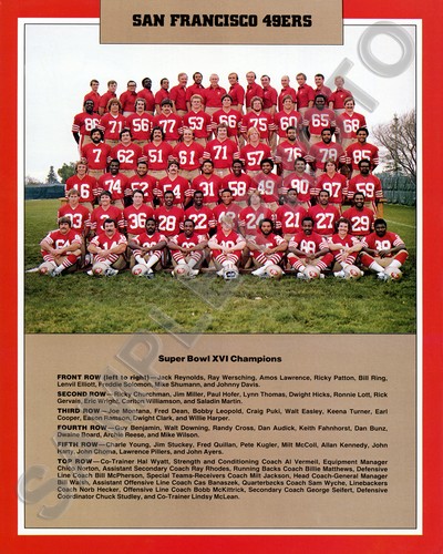 1981 SAN FRANCISCO 49ERS SUPER BOWL CHAMPIONS TEAM 8X10 PHOTO | eBay