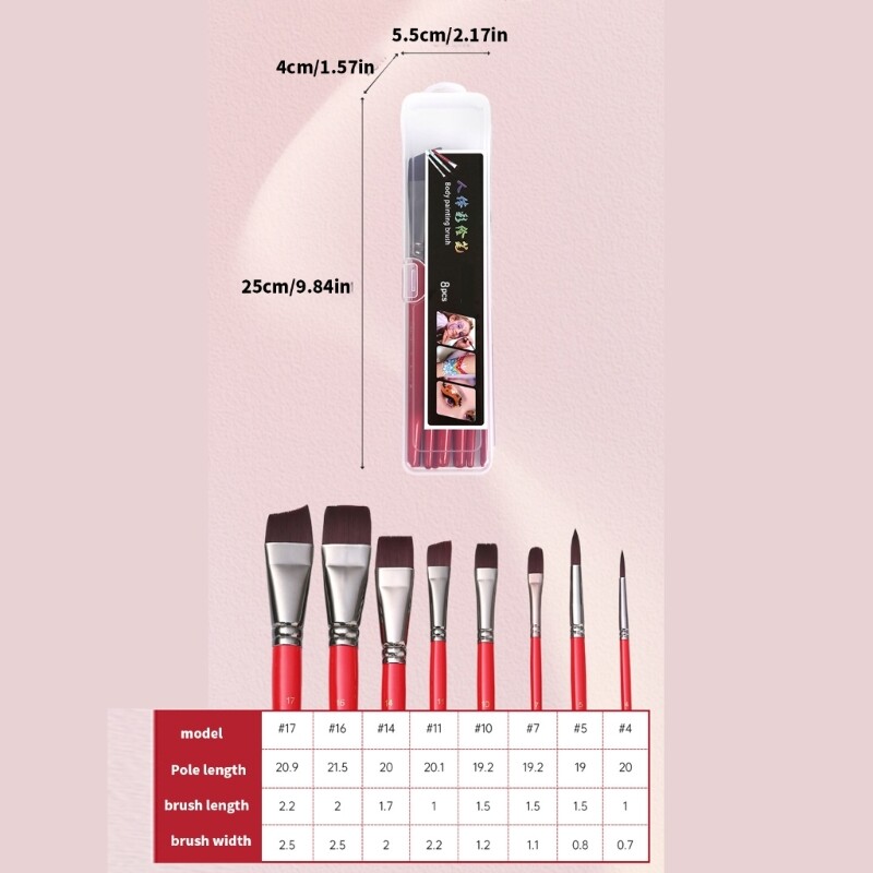 8 Pcs Face Painting Brush Artist Paintbrush Human Body Paint Brush for ...