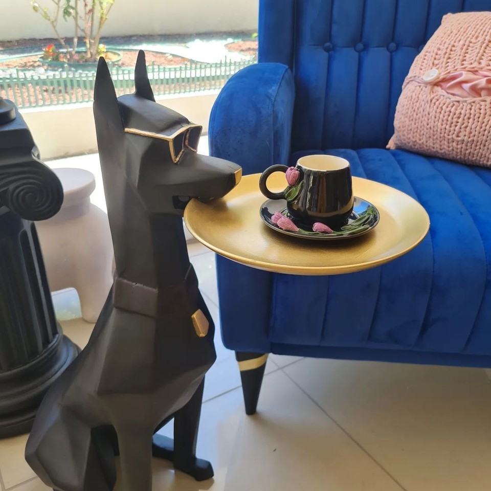 Luxury Nordic Style Gentleman Dog Coffee Table, Animal Home Decor ...